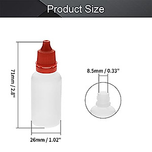 Othmro 0.7oz PE Lab Eye Plastic Dropper Bottles 20pcs, 20ml Squeezable Eye Liquid Dropper Thin Mouth Via of Liquid Sample Seal Storage Bottle with Childproof Red Cap
