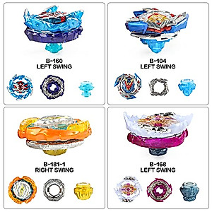 WNSULL Bey Battle Burst Gyro Blade Set, Best Gift Toy with Portable Box 12 Spinning Tops 2 Launchers, Metal Fusion Attack Top Battling Game for Boys Kids Children