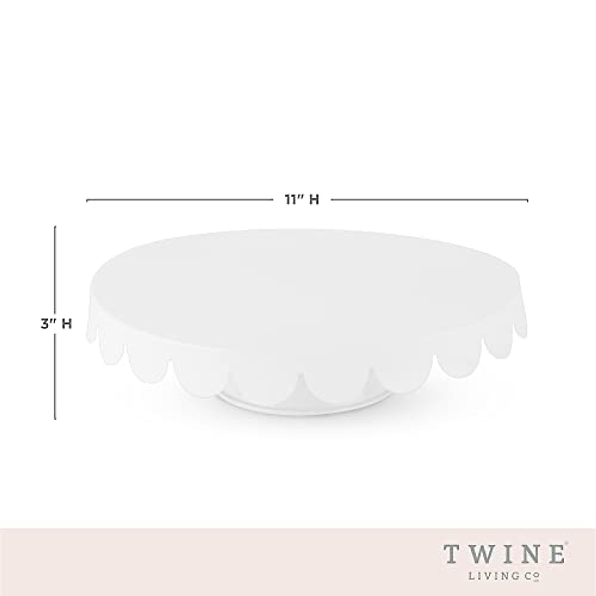 Twine White Stainless Steel Cake Stand, Set of 1, Cupcake Stand, Home Decor, Food Service, Dessert Accessory, 11-Inch Diameter, White