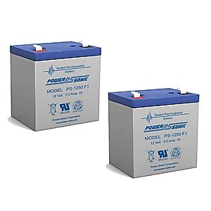 Power Sonic Genuine PS-1250 F1 12V 5 Ah SLA Battery (2 Pack)