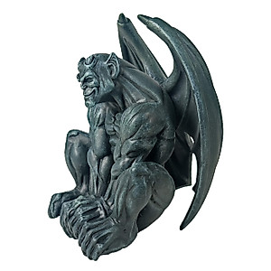 Bella Haus Design Brutus The Gothic Gargoyle Statue 4” x 8” - Polyresin Indoor or Outdoor Décor Detailed Gargoyle Sculpture Statue – Medieval Gargoyle for Mantel Office Bedroom Garden Decoration