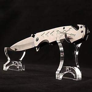 HHUXIUE Knife Display Stand knife stand Plexiglass tabletop Knife collectible knife display stand Kitchen Small Knife Holder Single Knife Rustic Cabin Home Decor (1 pack)