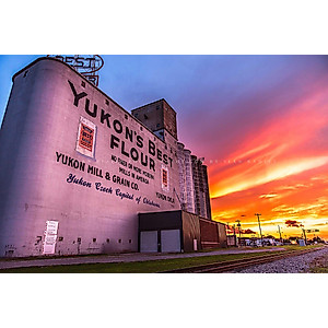 Route 66 Photography Print (Not Framed) Picture of Yukon's Best Flour Grain Elevator at Sunset in Yukon Oklahoma Country Wall Art Travel Decor (5" x 7")