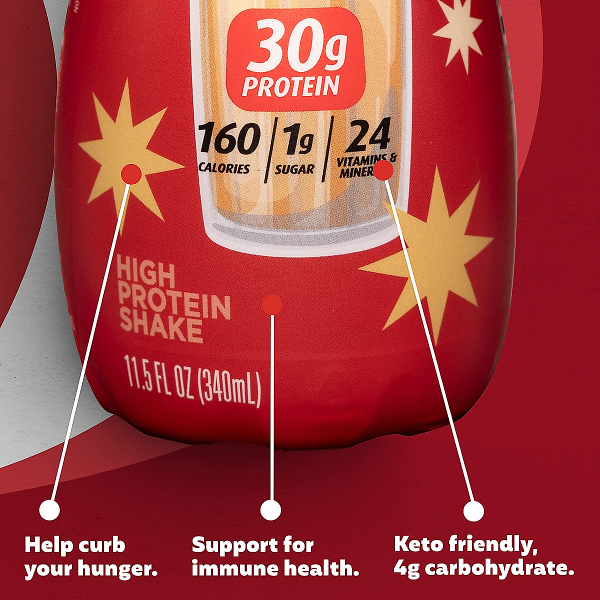 Premier Protein Shake, Root Beer Float, 30g Protein, 1g Sugar, 24 Vitamins & Minerals, Nutrients to Support Immune Health, 11.5 fl oz