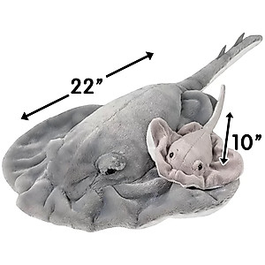 Rhode Island Novelty Adventure Planet Birth of Life Stingray with Baby Plush Toy 22" Long