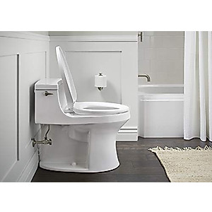 KOHLER 10349-0 PureWarmth Heated Quiet-Close Elongated Toilet Seat, Soft Close Toilet Seat for Standard Toilets, Slow Close, White