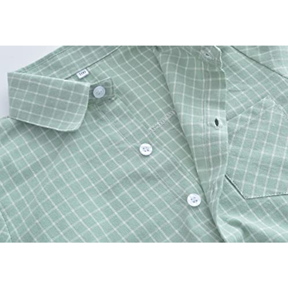 Boys Flannel Shirts Toddler Boy Button Up Shirt Boys Long Sleeve Shirts Kids Buffalo Plaid Shirts Green Boys Shirt 5T