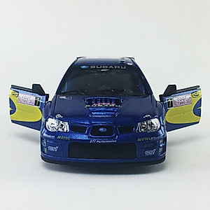 Kinsmart 2007 Subaru Impreza WRC #7, Blue Color 1:36 DieCast Model Toy Car Collection Collectible