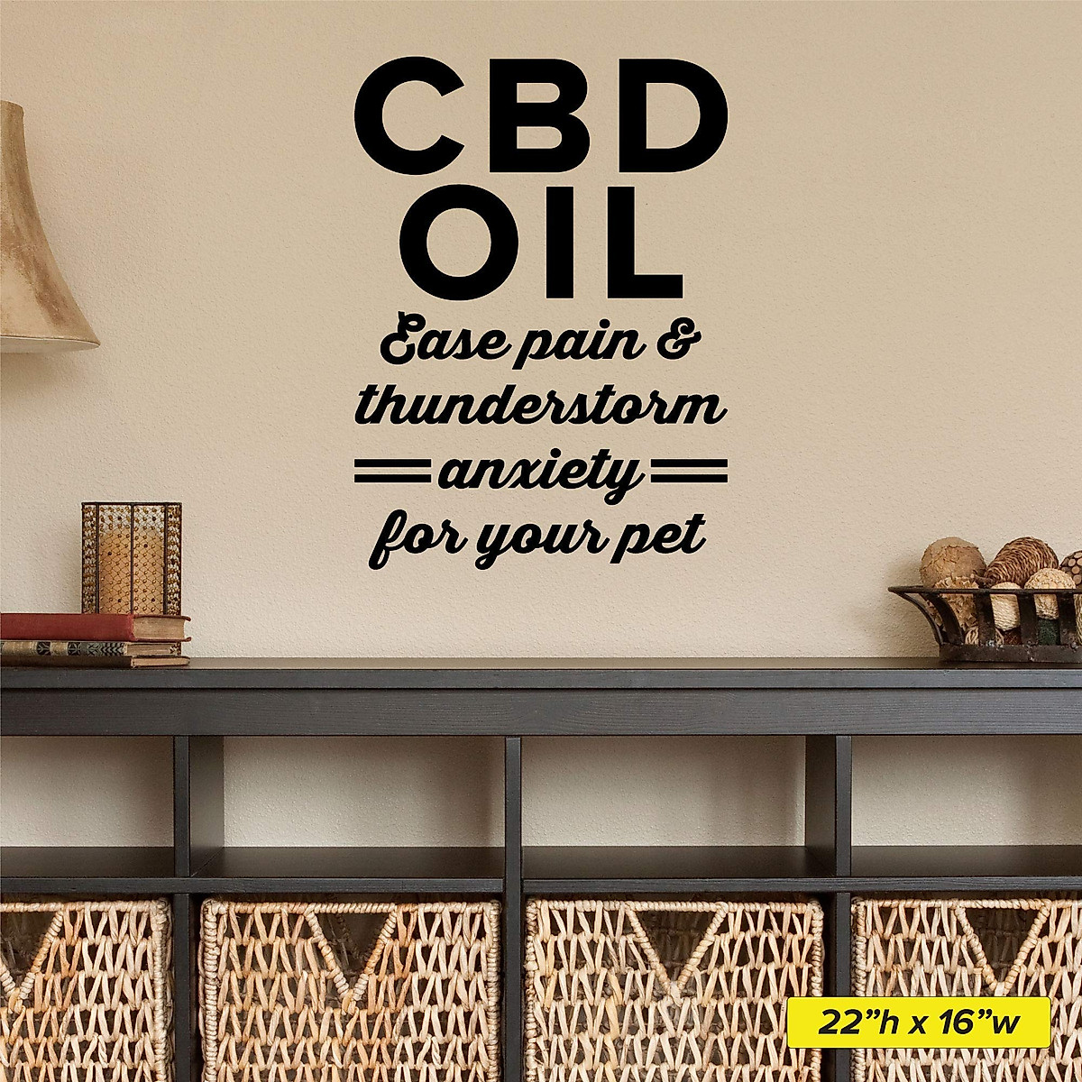 CBD Oil for pet anxiety and pain Wall Art - 0536 - CBD decal - Marijuana wall art - CBD Oil - medical marijuana - Wall Decor