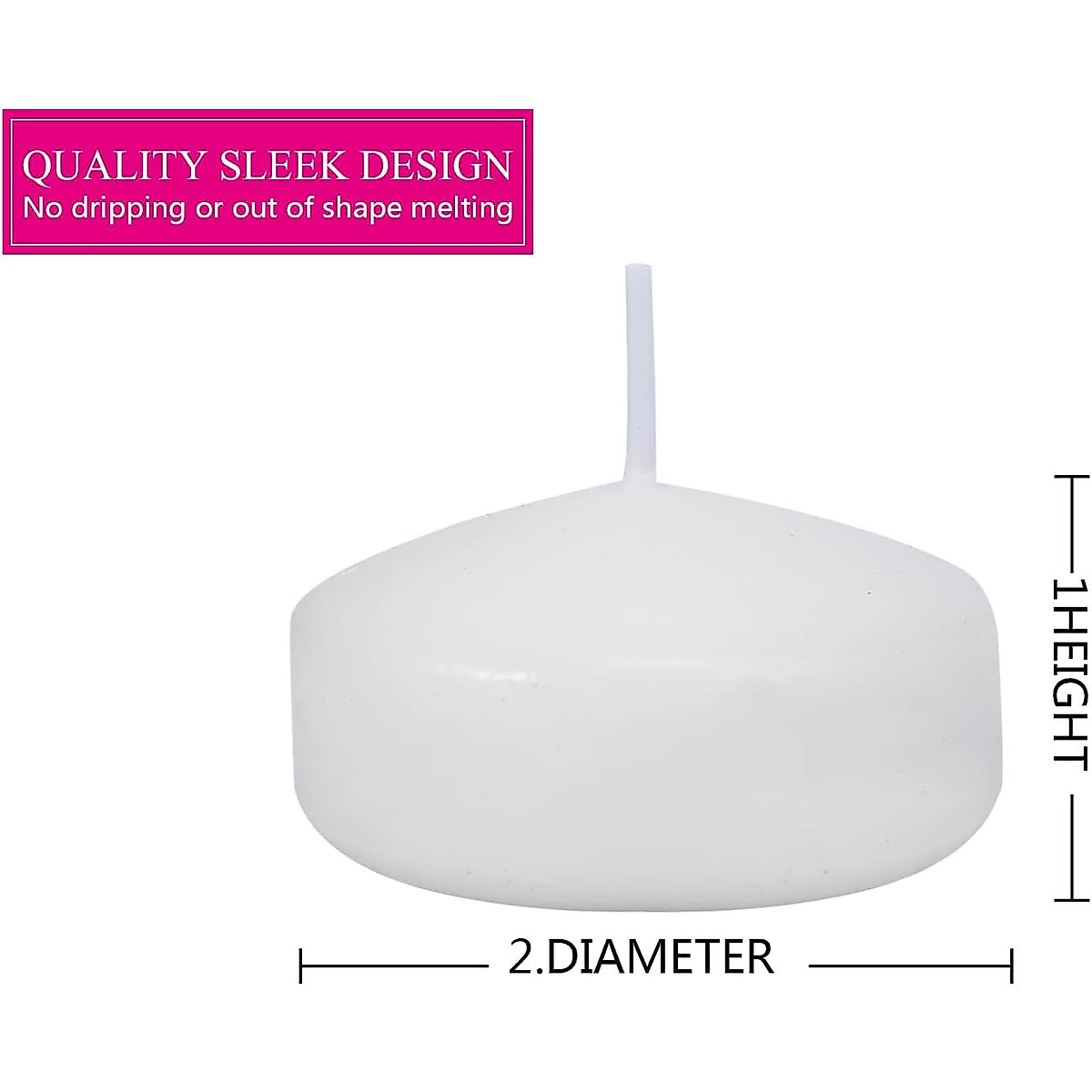 LYOBATH 12 Pack 2 Inch Floating Candles for Centerpieces,White Small Floating Candles for Cylinder Vases, Centerpieces at Wedding, Party, Pool, Holiday