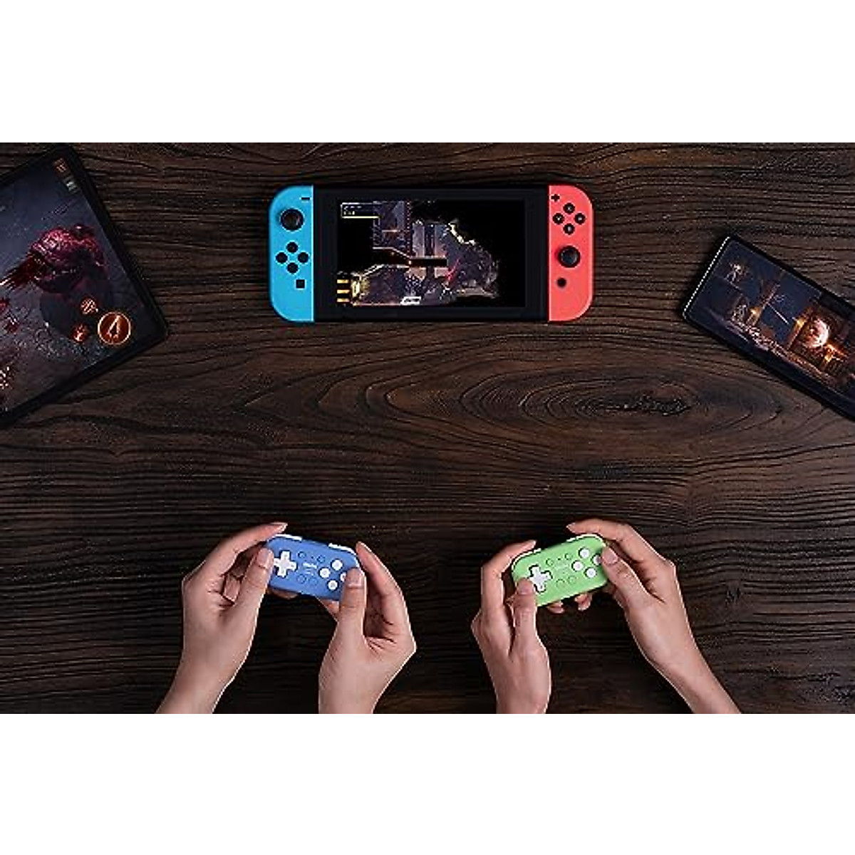 8Bitdo Micro Bluetooth Gamepad Pocket-sized Mini Controller for Switch, Android, and Raspberry Pi, Supports Keyboard Mode (Blue)