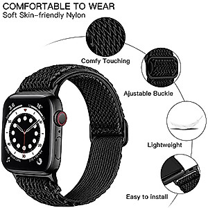 Lerobo Elastic Bands Compatible with Apple Watch 44mm 45mm 42mm 49mm 41mm 40mm 38mm for Women Men,Stretchy Solo Loop Soft Nylon Adjustable Solo Loop Sport Bands for iWatch SE Series 8 7 6 5 4 3 2 1
