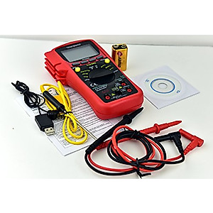 TekPower TP9605BT Auto Ranging Digital True RMS Smart Multimeter with Bluetooth & USB Connection, Free App Available for iOS and Android