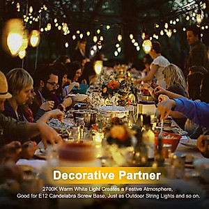 C7 LED Night Light Bulbs - E12 Candelabra Base Christmas Village Replacement Bulbs, 120V 0.6W Equivalent 7W Incandescent Bulb for Villages Houses Dept 56, Christmas Craft Village House Decor, 6 Pack