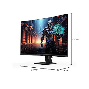 GIGABYTE GS27QC 27" 165Hz 1440P Curved Gaming Monitor, 2560 x 1440 VA 1500R Display, 1ms (MPRT) Response Time, HDR Ready, FreeSync Premium, 1x Display Port 1.4, 2X HDMI 2.0,Black