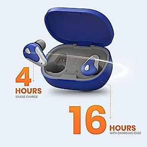 Helix True Wireless Earbuds, Bluetooth 5.0 Headphones, HD Audio with Unrivaled Bass, SecureLock Fit, Auto-Pairing, Hands Free Calling, Blue