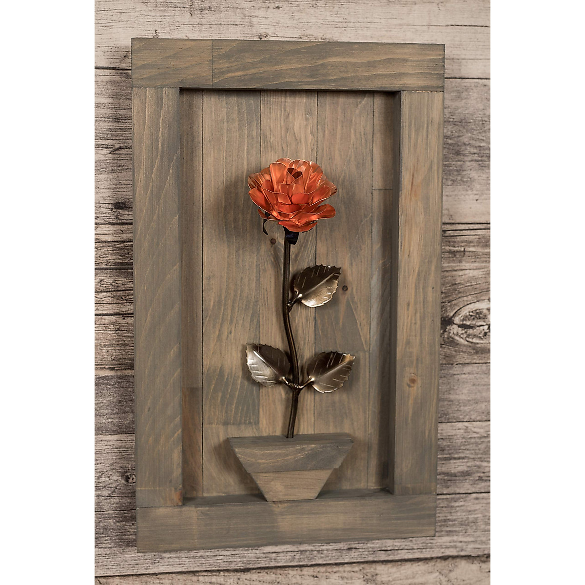 Personalized Gift - Framed Copper Rose for 7th Wedding Anniversary