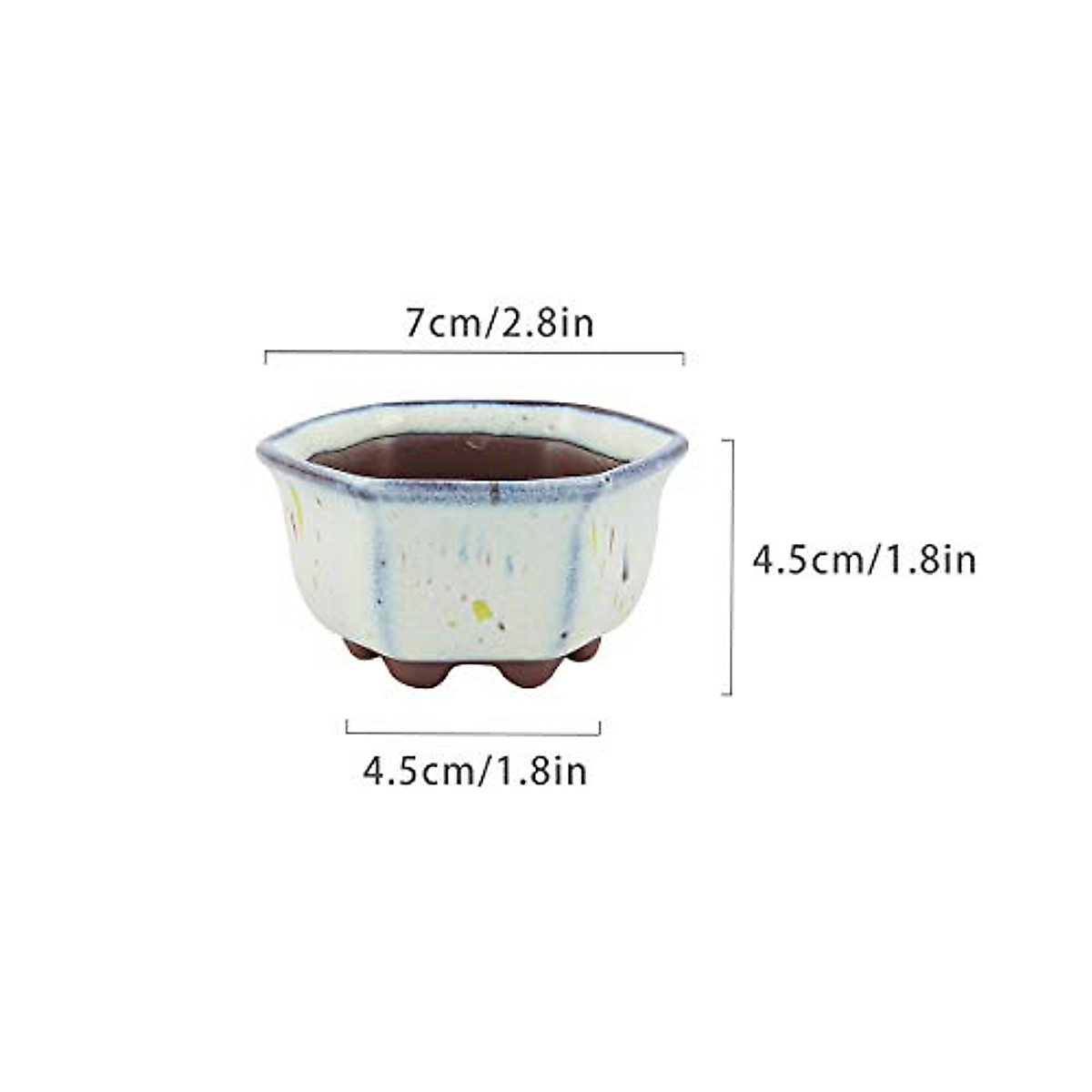 Happy Bonsai 4 pc Mini Glazed Pots Value Set
