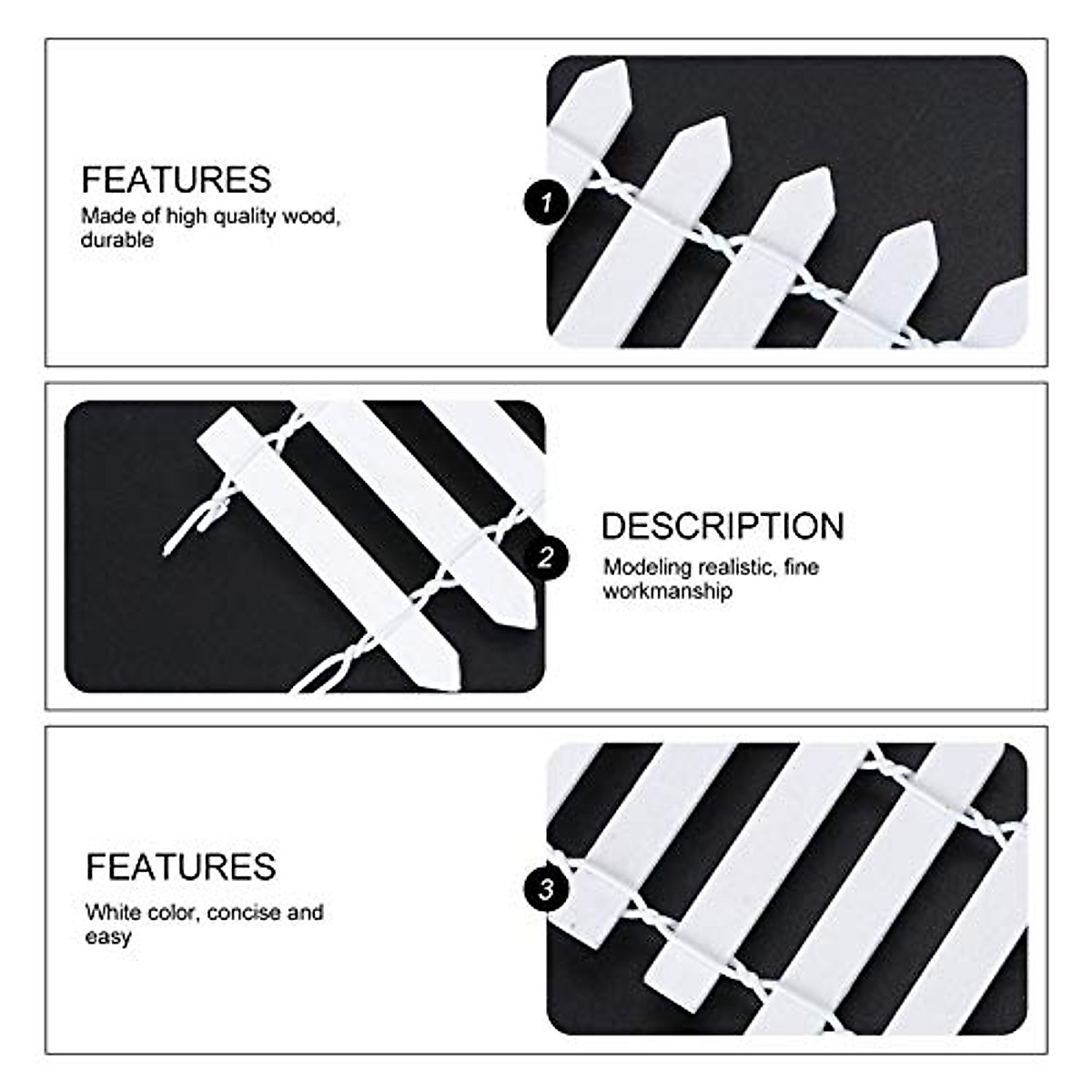 White Picket Fence Christmas Tree Fence Christmas Decorations Birthday Gift Kids Dollhouse Panel Fence Miniature Fence for Crafts Glass Panel Small Wooden Baby Ornaments