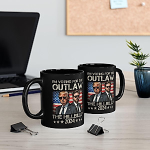 SipSphere Vintage I'm Voting For The Outlaw And The Hillbilly 2024 Mug (Black, 15oz)