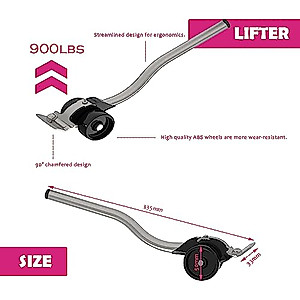 Furniture Lifter Sliders Mover Kit for Carpeted & Hard Floor Surfaces,Move Heavy Furniture Quickly & Easily,3-in-1 Moving System(1 Lifter Tool & 8 Sliders)