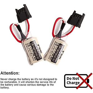 YYSHINE (2 Pack) CR14250SE 1/2AA 3V 1000mAh Lithium Battery for FDK 1747-BA Backup Power Supply with Black Plug