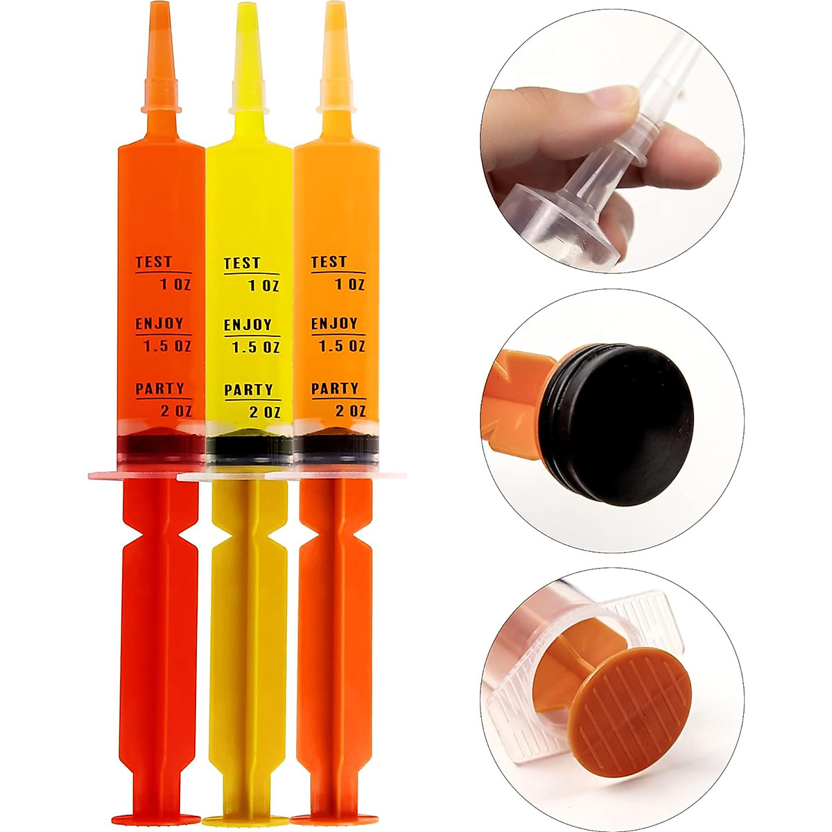 JOYIN 60 Pcs Charge Syringes with Caps, Reusable Party Springe for Charge for Halloween Party, Thanksgiving day, Christmas and Birthday Parties