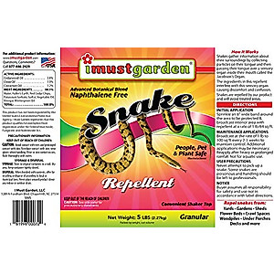 I Must Garden Snake Repellent: Powerful All-Natural Protection – 5 lb. Granular Shaker Jar