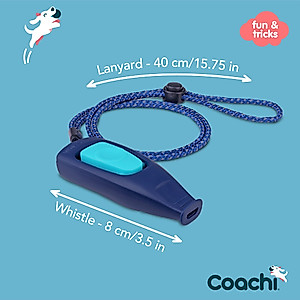 Coachi Whizzclick, 2-in-1 Combined Clicker and Whistle, Dog Training Whistle for Recall and Clicker Training for Rewarding, Adjustable and Reflective Lanyard, Suitable for Dogs and Puppies