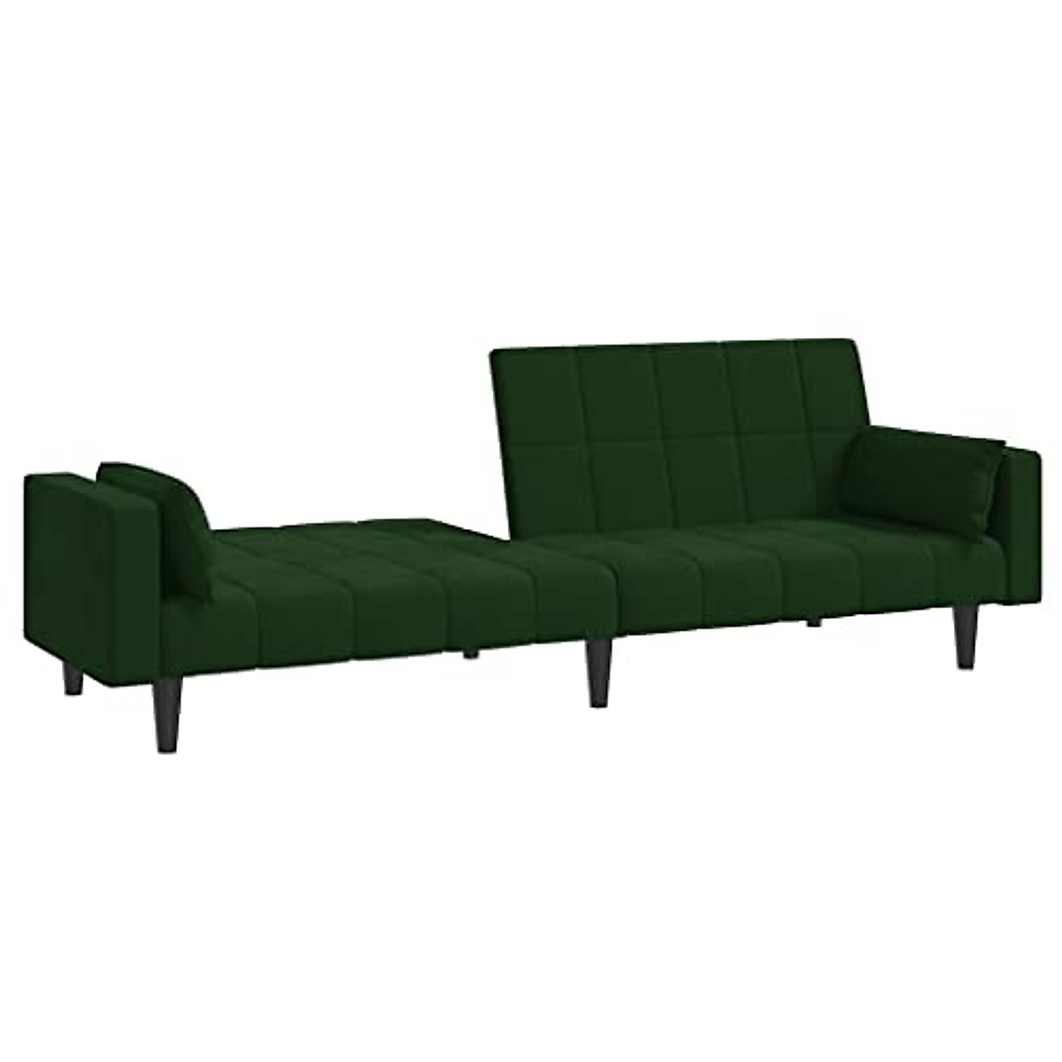 RMPOOML Modern Sofa, Home Sofa Seating, Outdo or Patio Sofa, 2-Seater Sofa Bed with Two Pillows Dark Green Velvet for Living Room, Bedroom, Office, Apartment