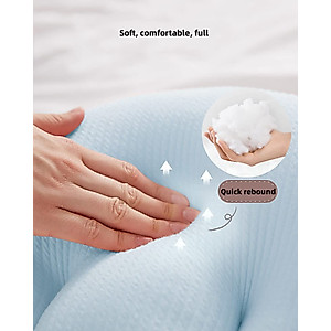 WYXunPlanet Soft Maternity Pillow | U-Shaped Design | Detachable Extension | Full Body Comfort & Pregnancy Relief (Blue)