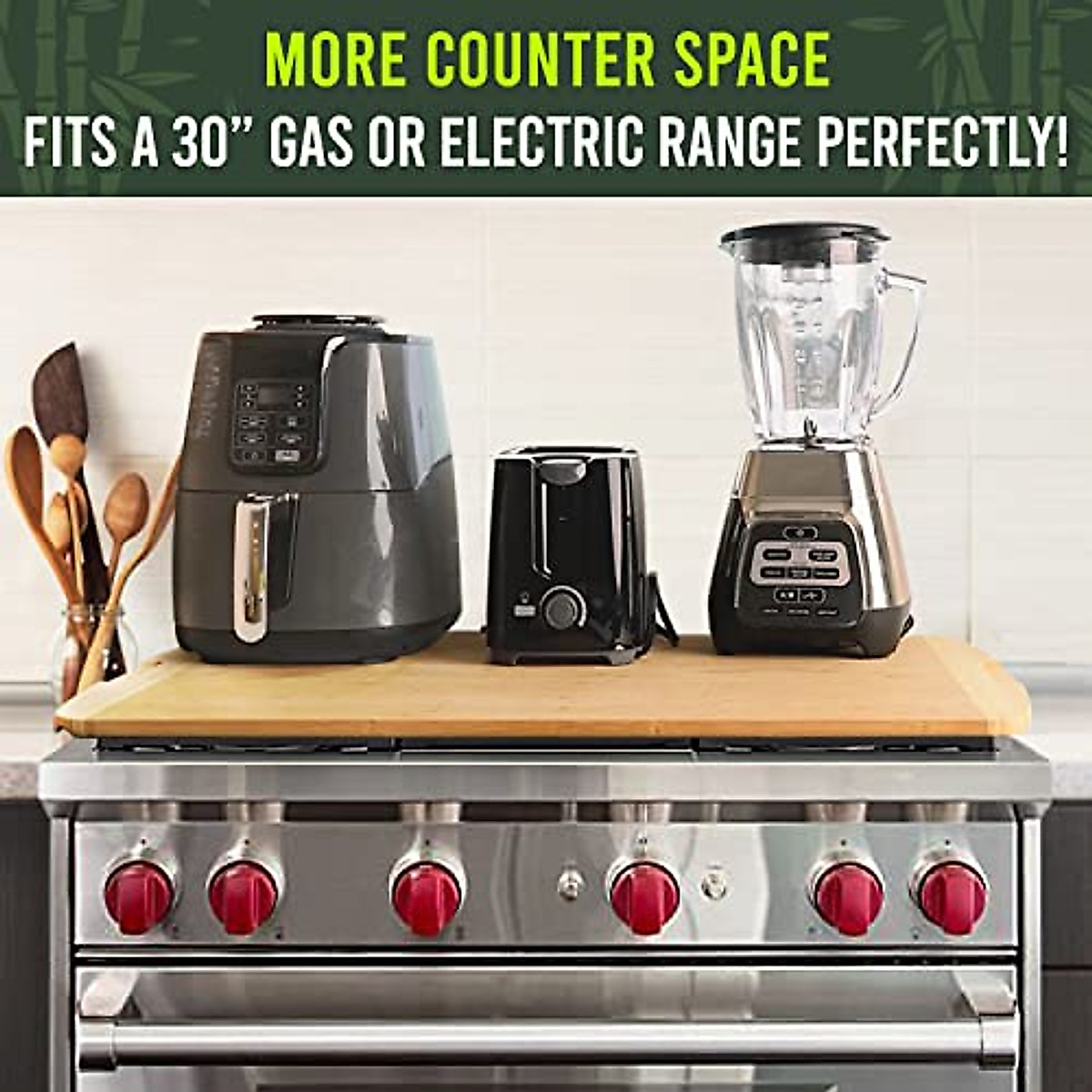 30 x 20 Bamboo Extra Large Cutting Board - Wooden Stove Top Cover Noodle Board - Meat Cutting Board for BBQ - Turkey Carving Board - Extra Large Charcuterie Board - Over the Sink Cutting Board