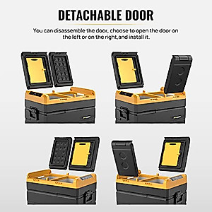 BougeRV 12 Volt Car Refrigerator Dual Zone, Portable Freezer Fridge APP Control, ED45(45L) Compressor Freezer Fridge 12V/24V DC 110~240V AC, for Truck Van RV Camper SUV Boat Travel Camping