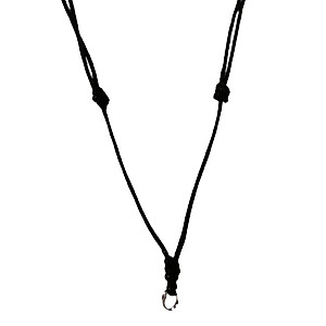 poppip 5 Pieces Handmade Craft Vintage Black Cord Rope Adjustable Necklaces With Metal Ring For Hanging Boho Pendants Balck Cord necklace For Men Women Size 18-30 Inches Thick 2 MM.