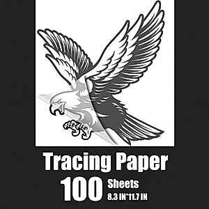 Waybas 100 PCS Tracing Paper, A4 Size Artists Tracing Paper Trace Paper White Translucent Sketching Tracing Paper Calligraphy Architecture Transfer Paper for Pencil Ink Markers (8.5 X 11.5 Inch)