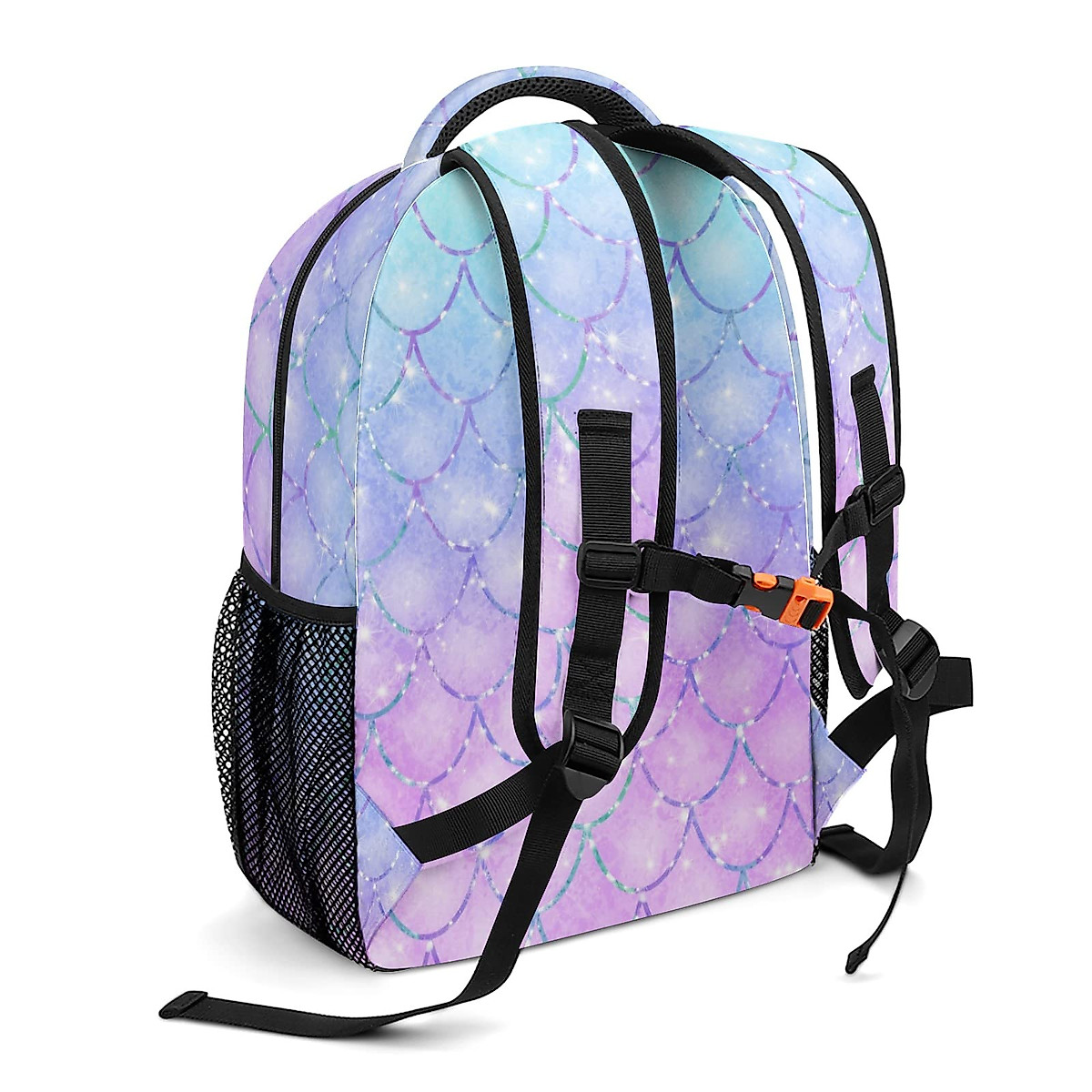 Gymnastic Mermaid Scale Personalized School Backpack Bags Kids Backpack for Teen Boys Girls Travel Backpack