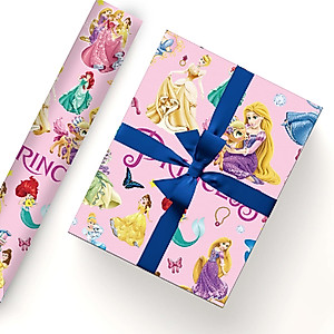 Hbavfihnbg 5 Pcs Princess Wrapping Paper Princess Gift Wrap Bulk Art Paper Folded Flat for Baby Shower Princess Birthday Party Decorations Wedding DIY Crafts Gift Packing, 20 x 30 Inch