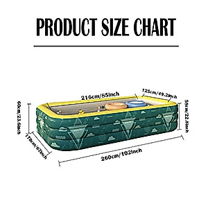 QMMD Paddling Pools for kids,Large Family pool, Children's Pool for swimming,Pools for kids with electric air pump 102"x67"x23.6",Portable Foldable for Adults Toddlers Children Garden Outdoor Backyard