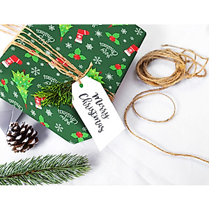 SaringSwoon Christmas Wrapping Paper for Boys Girls Kids Adults - Xmas Gift Wrap With Gnome, Reindeer, Polar Bear, Merry Christmas on Green and Red - 43×29 Inches, 6 Folded Sheets, Recyclable