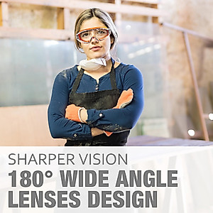 MELASA Industrial Grade Safety Goggles, Anti Fog Clear Lens Lab Goggles Fit Over Glasses for Men and Women Eye Protection