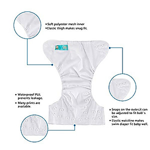 ALVABABY Newborn Cloth Diapers,Reusable Cloth Diaper for Preemie,6pcs Diaper Covers with 12 Newborn Diaper Inserts, Less Than 12pounds Baby Boy