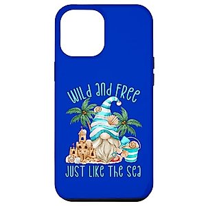iPhone 13 Pro Max Funny Beach Gnome For Women & Men Summer Quote Wild And Free Case