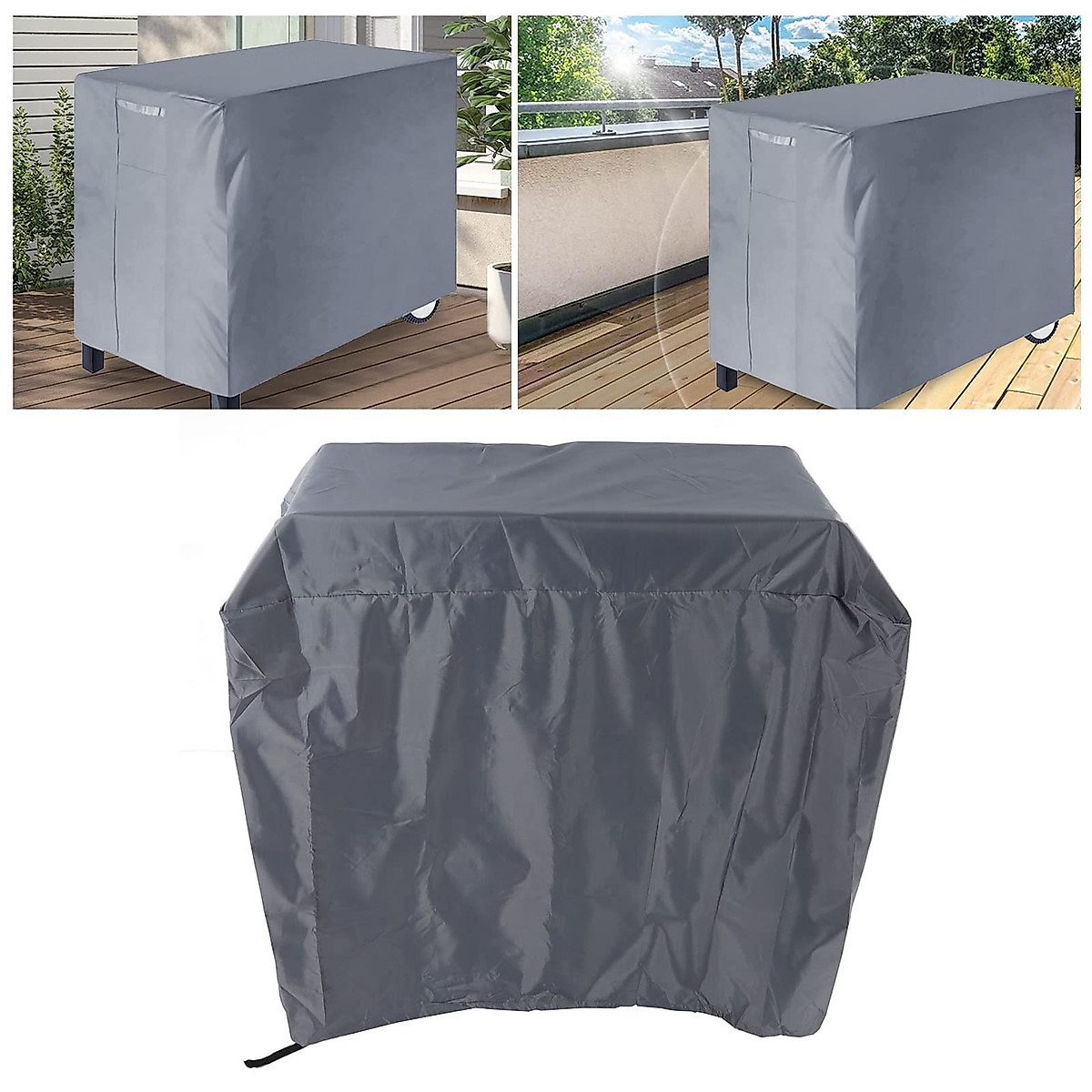 TITA-DONG Grill Griddle Cover, Heavy Duty Outdoor Mobile Dining Car Cover, Waterproof UV Proof Gas Grill Cover 420D Silver Coated Oxford Cloth BBQ Grill Shade, Patio Bar Cart Cover for Outdoor (Grey)