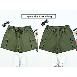 Eytino Womens Plus Size Summer Cargo Shorts Stretch Walking Shorts Lightweight Running Golf Shorts with 4 Pockets,2X Green