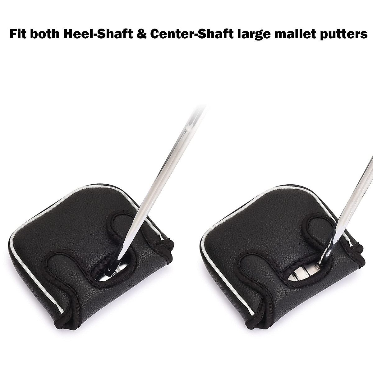 BIG TEETH Golf Square Mallet Putter Cover Headcover fit Center Shaft and Heel Shaft Putters Both Putter Cover Mallet Magnetic Cover Golf Club Protector for Scotty Cameron Odyssey Waterproof