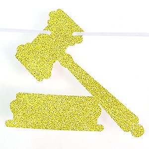 Glitter Case Closed Banner - Congrats Lawyer Bunting Sign - 2022 Law School / College Graduation Party Decorations Supplies(Blue and Gold)