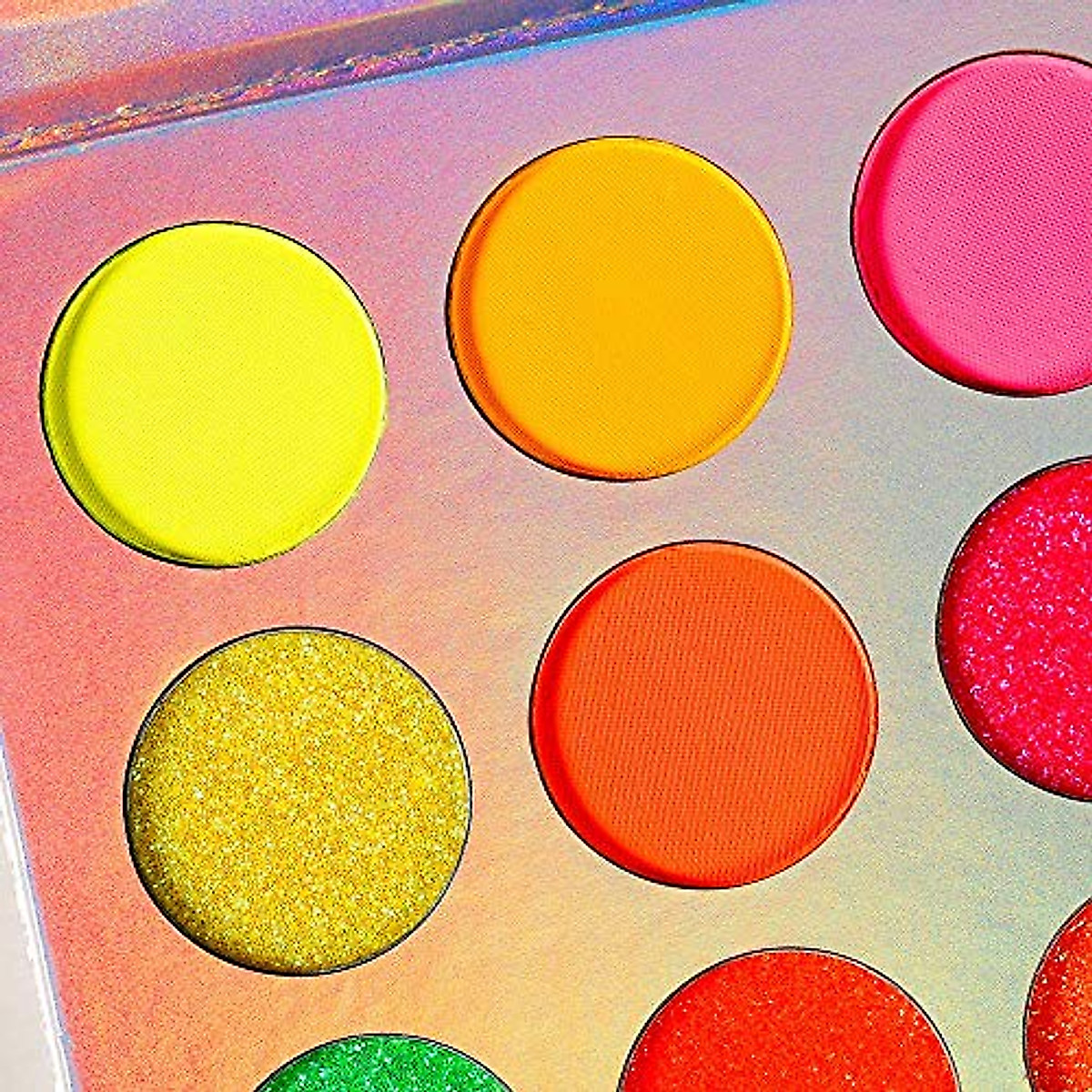 DE'LANCI Neon Eyeshadow Palette Glow in the Dark, Aurora Glow Eyeshadow Pallets Stage, Halloween Christmas Makeup Kit UV Blacklight Matte and Glitter Fluorescent Eye Shadows Highly Pigment