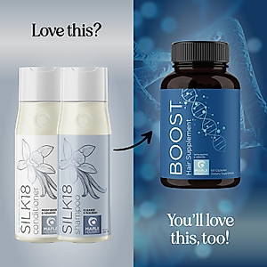 Silk18 Sulfate Free Shampoo and Conditioner Set - Hydrating Moisturizer with Shea Butter, Jojoba and Argan Oil for Frizzy, Damaged Curly Hair and Dry Scalp