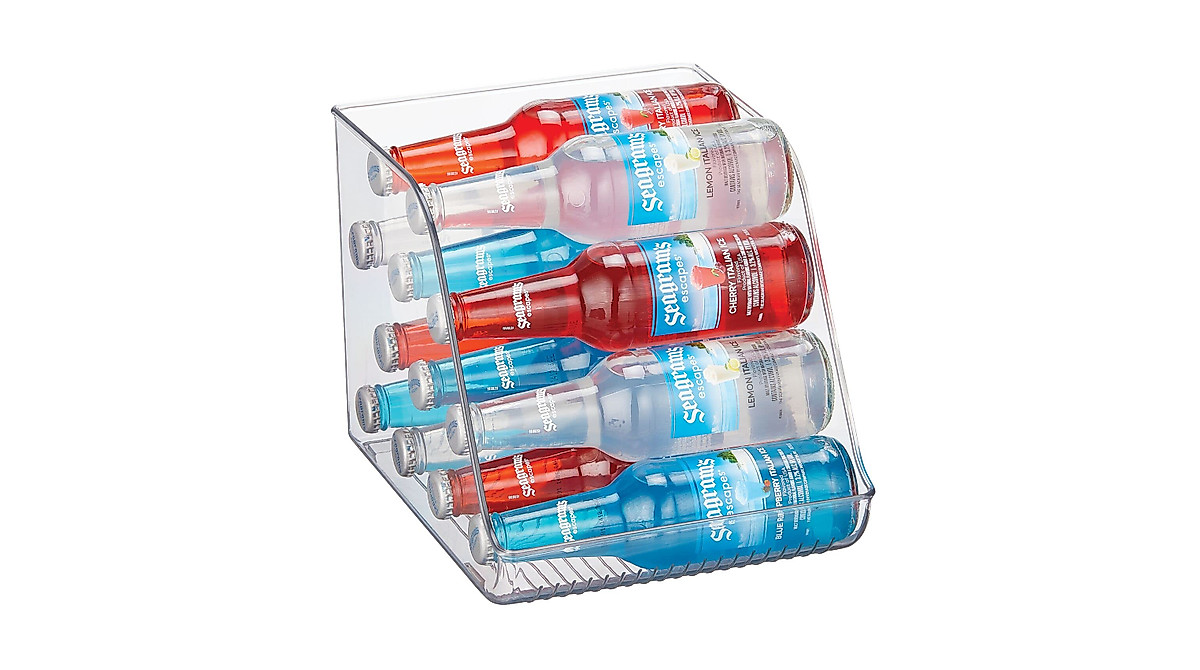 mDesign Stackable Water Bottle Storage Bin - Organize Your Kitchen