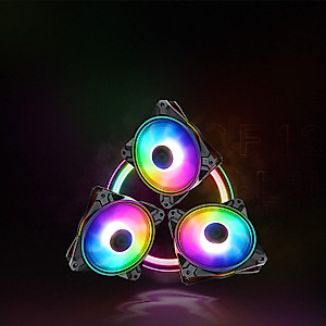 DeepCool CF120 Plus 3in1 PC Fans 3 Packs 120mm 1800RPM PWM Case Fans ARGB Aura SYNC 52.5CFM Computer Cooling Fans Quiet Under 28.8dB(A) High Performance for ATX/MATX PC Cases, Black